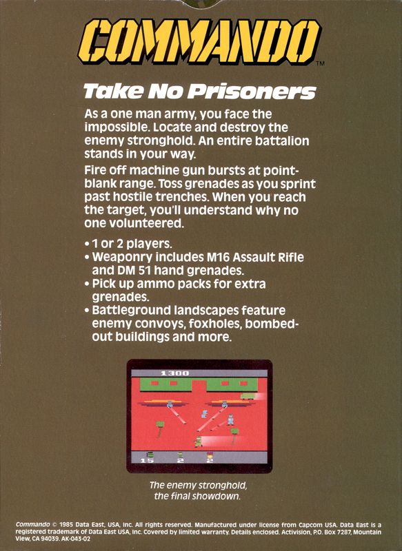 Commando cover or packaging material - MobyGames