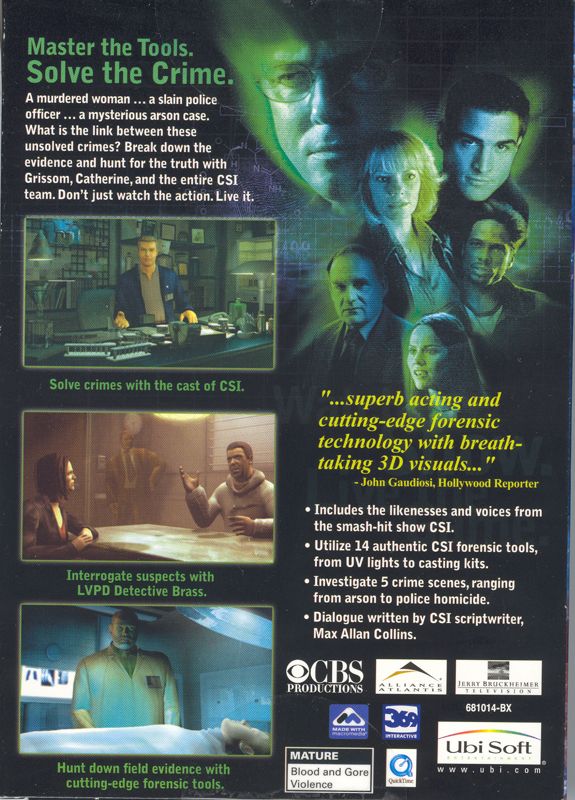 CSI: Crime Scene Investigation cover or packaging material - MobyGames