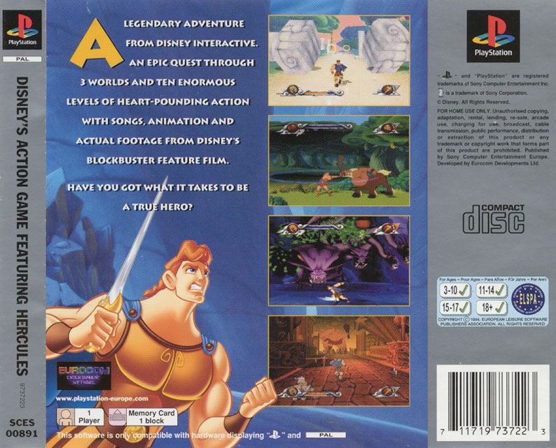 Disney's Hercules cover or packaging material - MobyGames