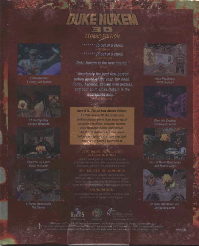 Duke Nukem 3D: Atomic Edition cover or packaging material - MobyGames