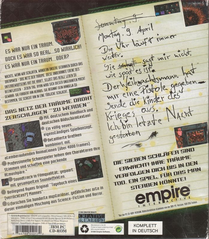 DreamWeb cover or packaging material - MobyGames