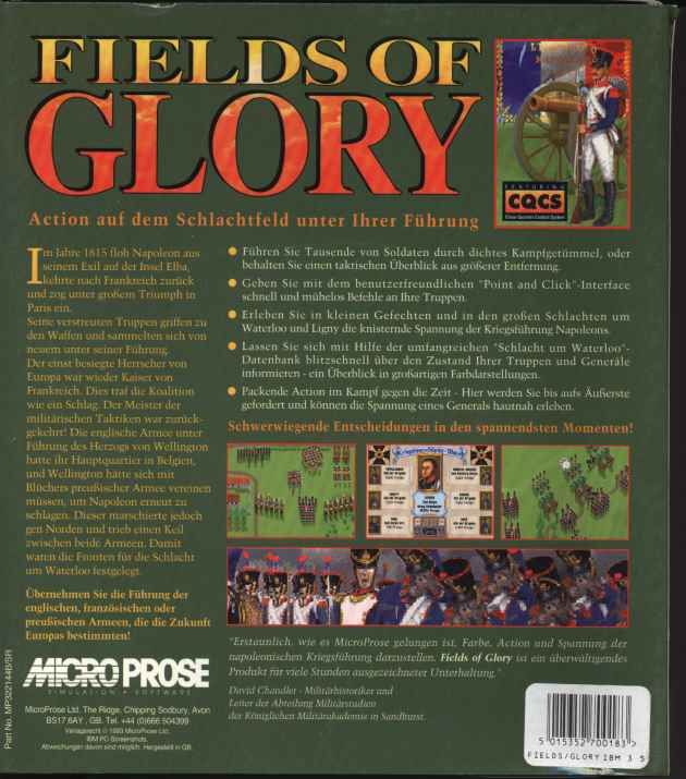Fields of Glory cover or packaging material - MobyGames