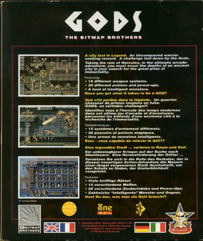 Gods cover or packaging material - MobyGames