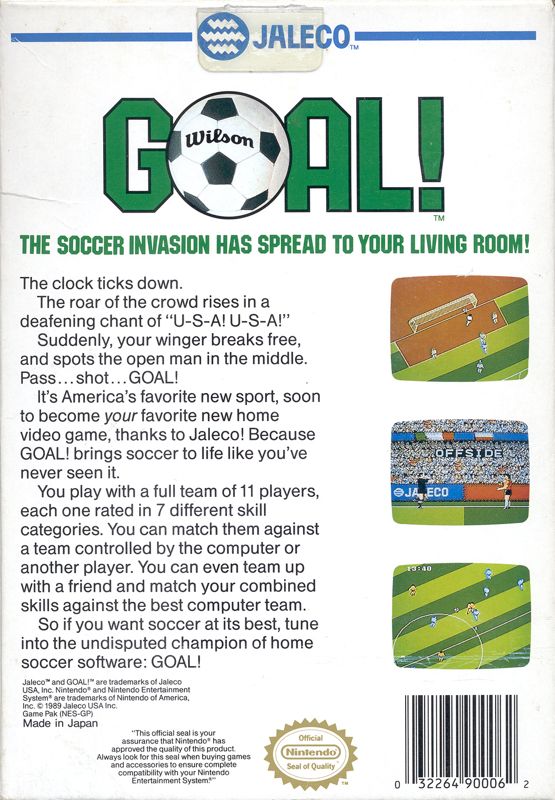 Goal! cover or packaging material - MobyGames