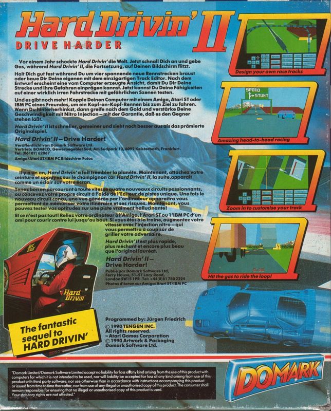 Hard Drivin' II cover or packaging material - MobyGames