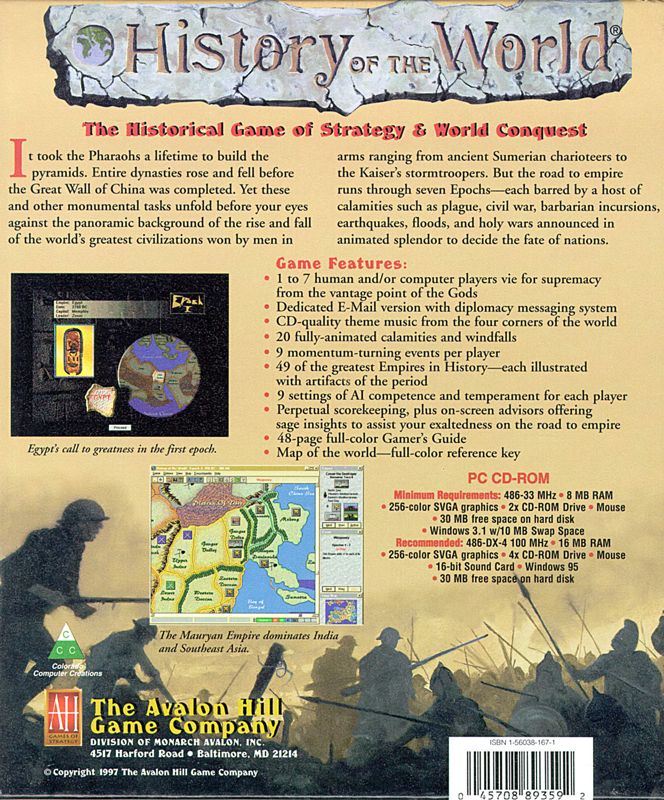 History of the World cover or packaging material - MobyGames