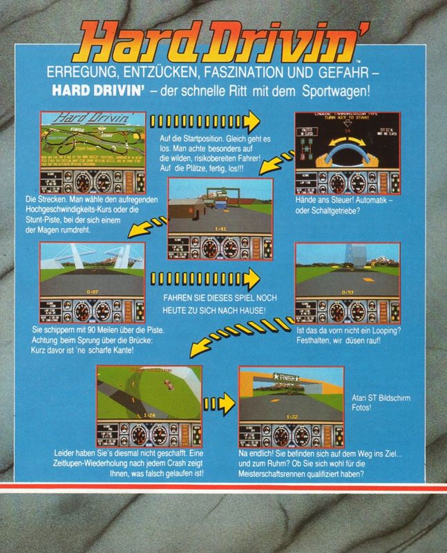 Hard Drivin' cover or packaging material - MobyGames