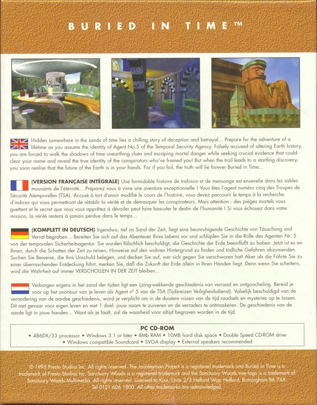 The Journeyman Project 2: Buried in Time cover or packaging material ...