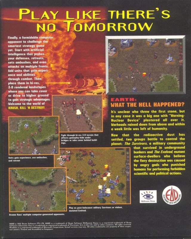 KKND: Krush Kill 'N Destroy Xtreme cover or packaging material - MobyGames