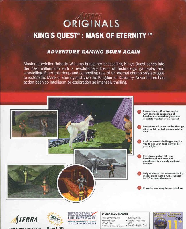 King's Quest: Mask of Eternity cover or packaging material - MobyGames