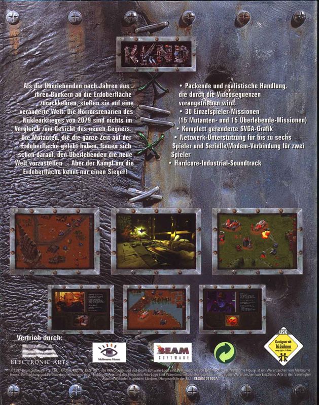 KKND: Krush Kill 'N Destroy cover or packaging material - MobyGames