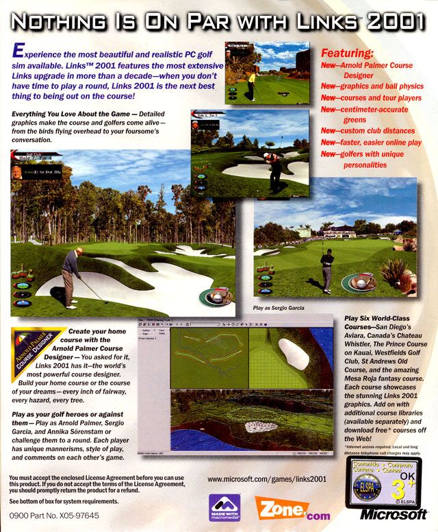 Links 2001 cover or packaging material - MobyGames