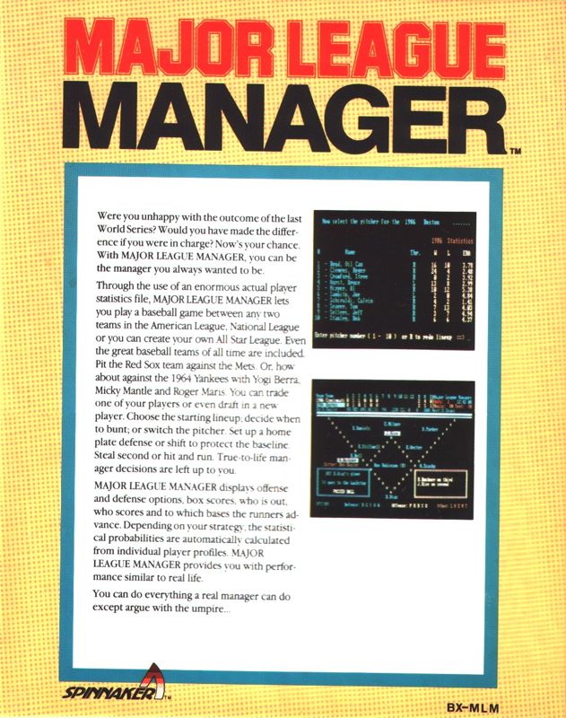 Pro Manager cover or packaging material - MobyGames