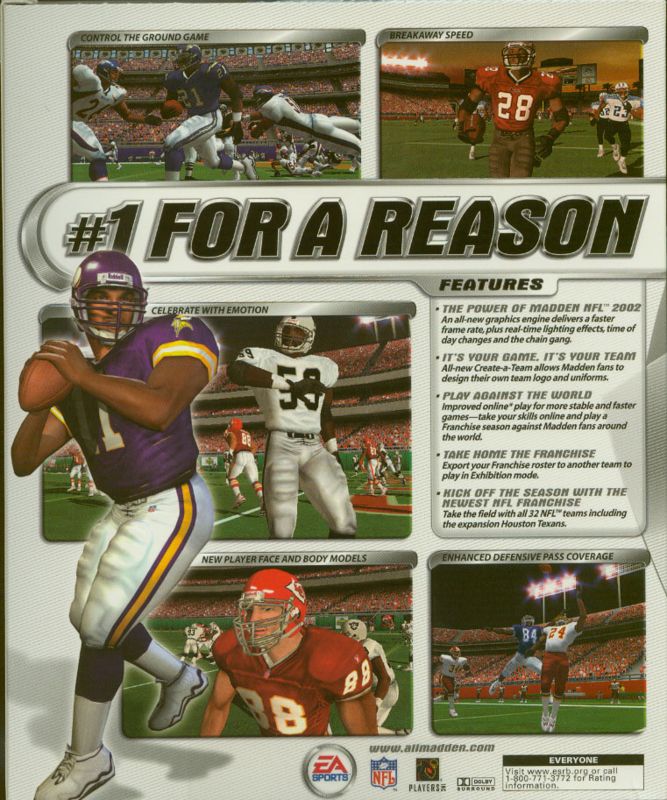 Madden NFL 2002 cover or packaging material - MobyGames