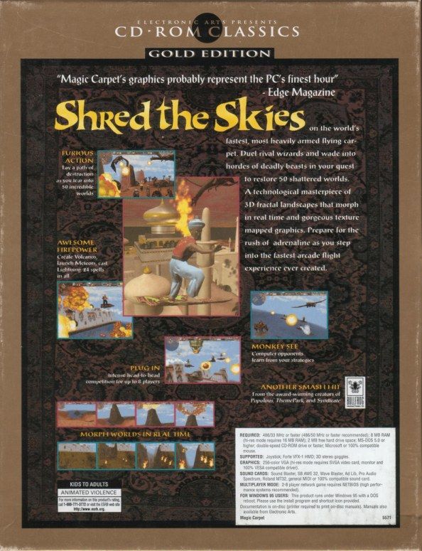 Magic Carpet cover or packaging material - MobyGames