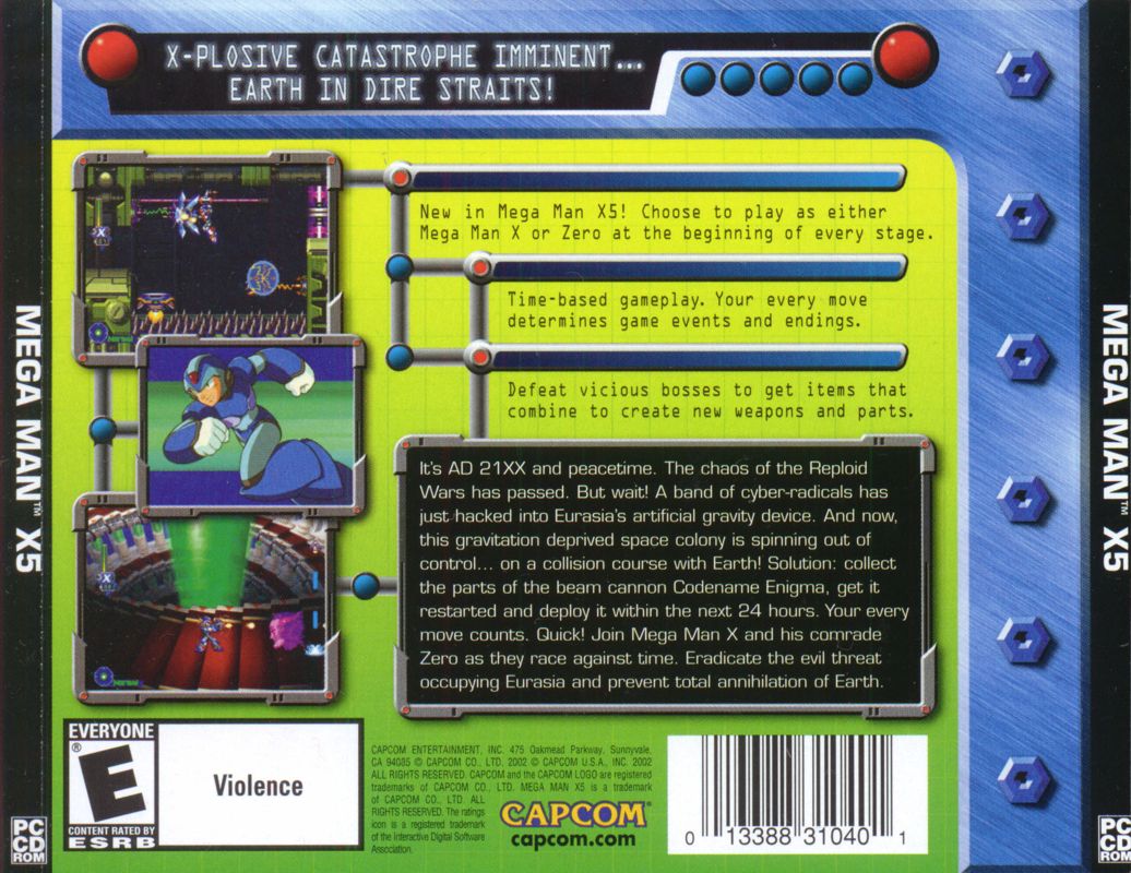 Mega Man X5 cover or packaging material - MobyGames