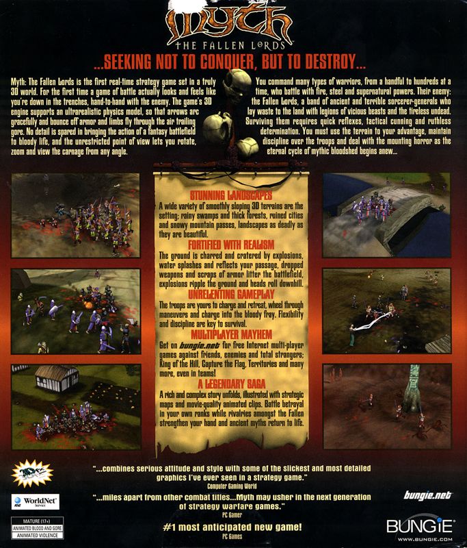 Myth: The Fallen Lords cover or packaging material - MobyGames