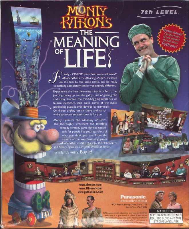 Monty Python's The Meaning of Life cover or packaging material - MobyGames