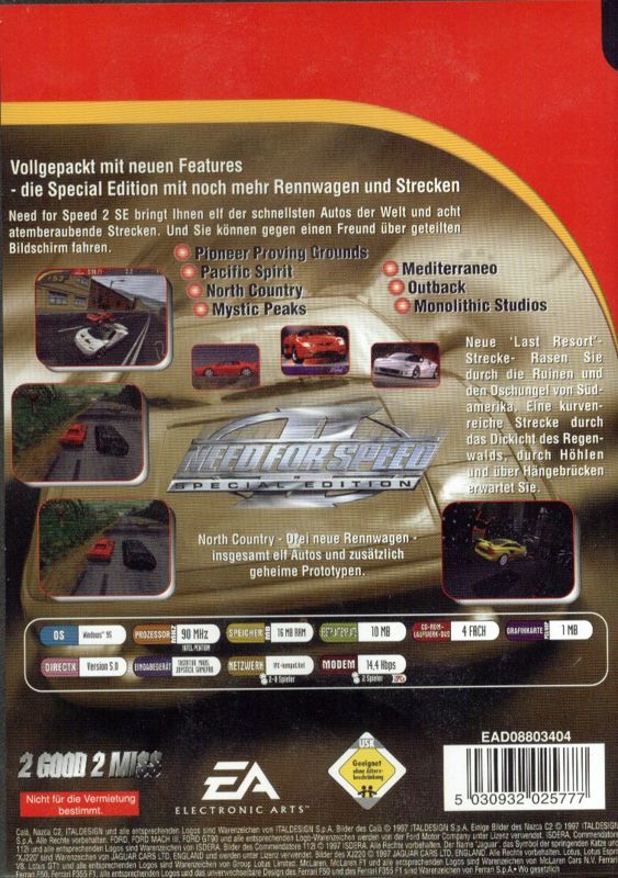 Need for Speed II: SE cover or packaging material - MobyGames