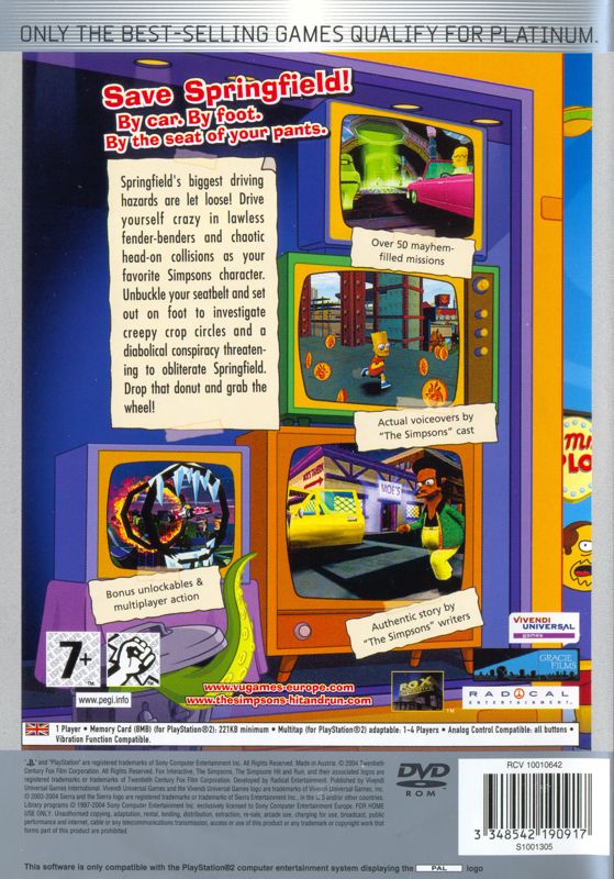 The Simpsons: Hit & Run cover or packaging material - MobyGames