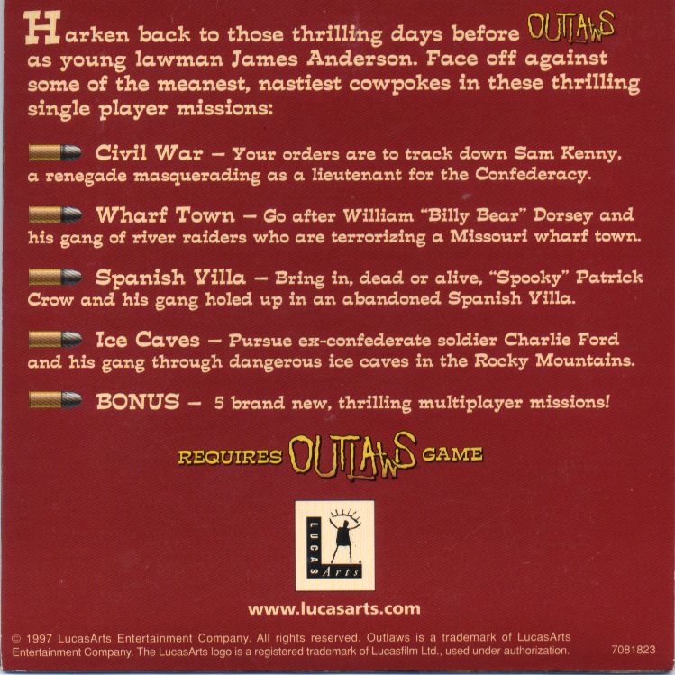 Outlaws: Handful of Missions cover or packaging material - MobyGames