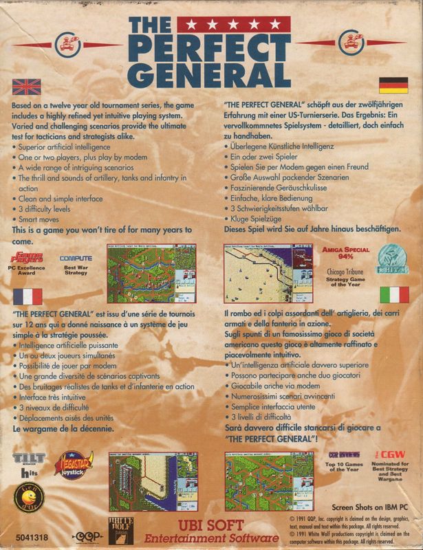 The Perfect General cover or packaging material - MobyGames