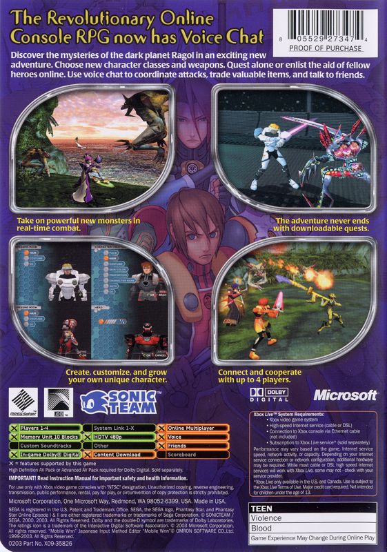 Phantasy Star Online: Episode I & II cover or packaging material ...