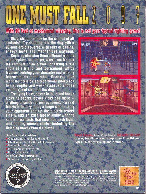 One Must Fall 2097 cover or packaging material - MobyGames