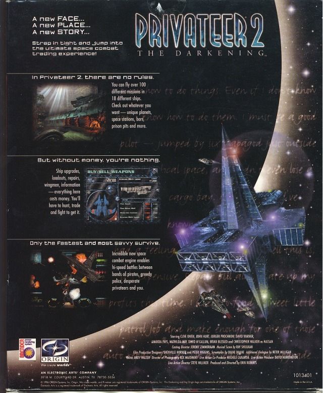 Privateer 2: The Darkening cover or packaging material - MobyGames