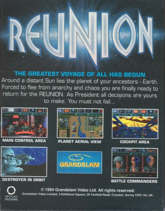 Reunion cover or packaging material - MobyGames
