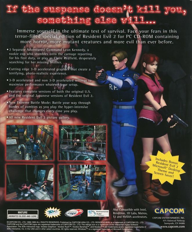Resident Evil 2 cover or packaging material - MobyGames