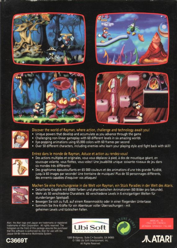 Rayman cover or packaging material - MobyGames