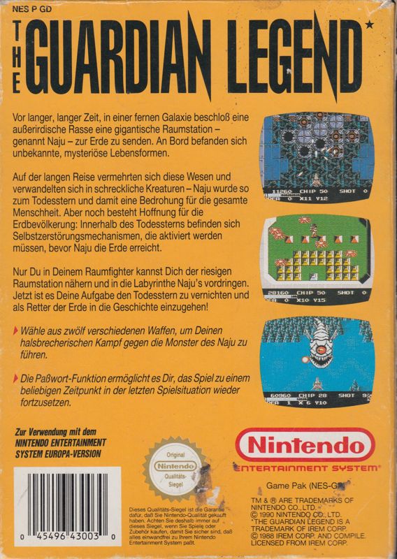 The Guardian Legend cover or packaging material - MobyGames