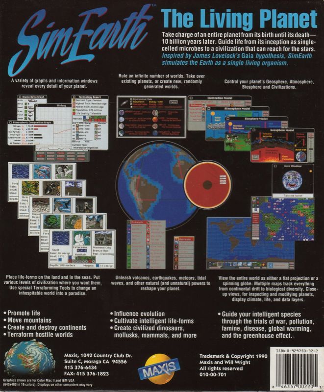 SimEarth: The Living Planet cover or packaging material - MobyGames