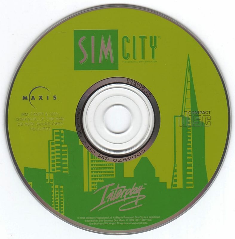 SimCity: Enhanced CD-ROM cover or packaging material - MobyGames
