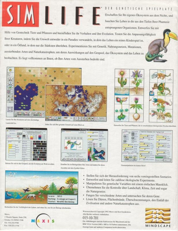 SimLife cover or packaging material - MobyGames