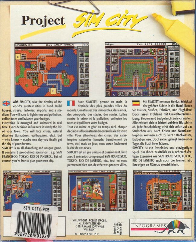 SimCity cover or packaging material - MobyGames