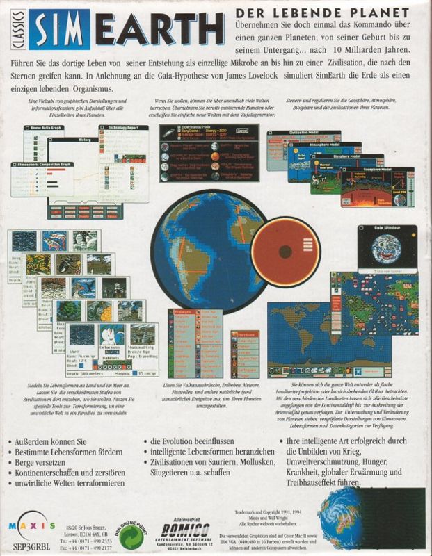 SimEarth: The Living Planet cover or packaging material - MobyGames