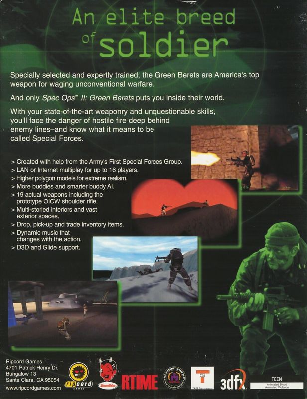 Spec Ops II: Green Berets cover or packaging material - MobyGames