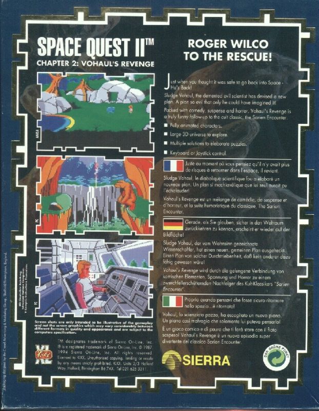 Space Quest II: Chapter II - Vohaul's Revenge cover or packaging ...