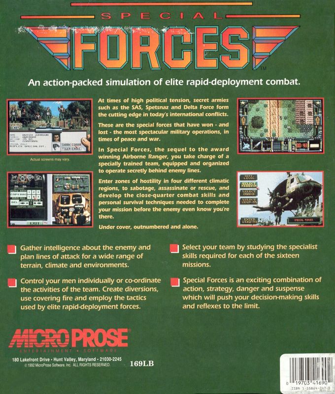 Special Forces cover or packaging material - MobyGames