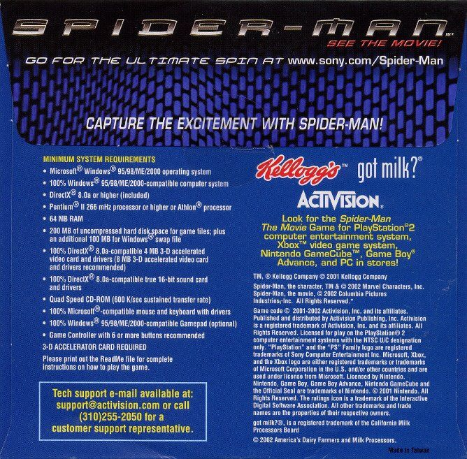 Spider-Man cover or packaging material - MobyGames