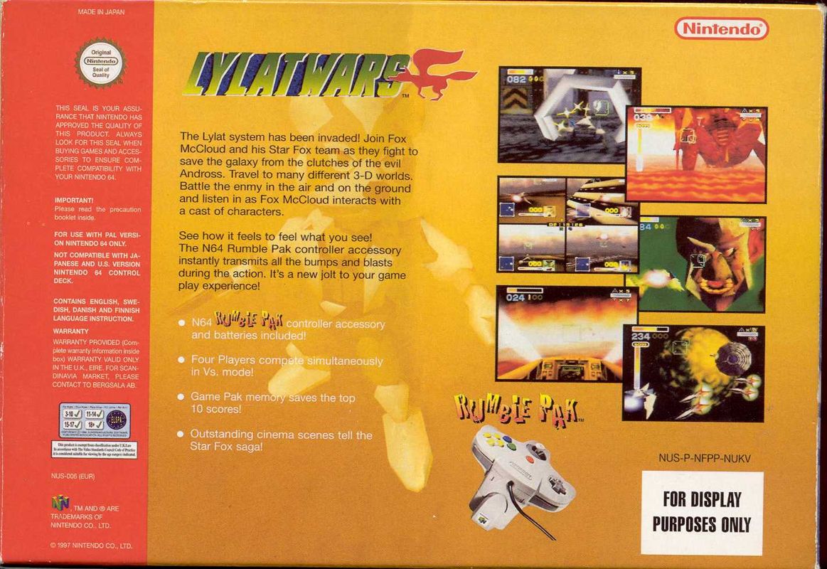 Star Fox 64 cover or packaging material - MobyGames