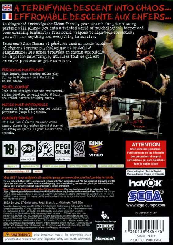 Condemned 2: Bloodshot cover or packaging material - MobyGames