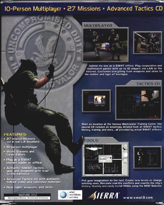 SWAT 3: Tactical Game of the Year Edition cover or packaging material ...