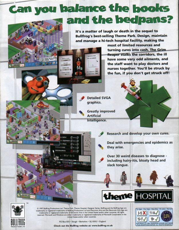 Theme Hospital cover or packaging material - MobyGames