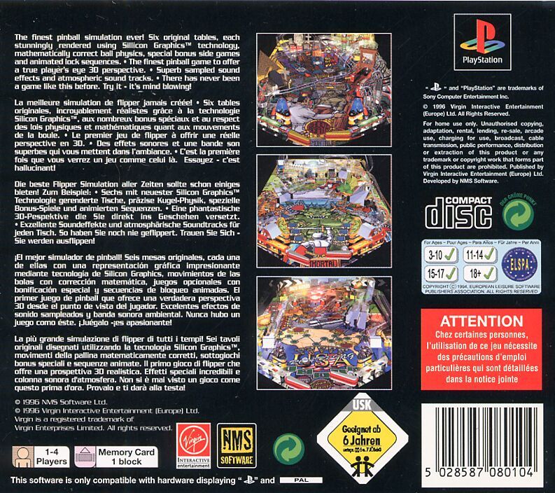 hyper 3-D Pinball cover or packaging material - MobyGames