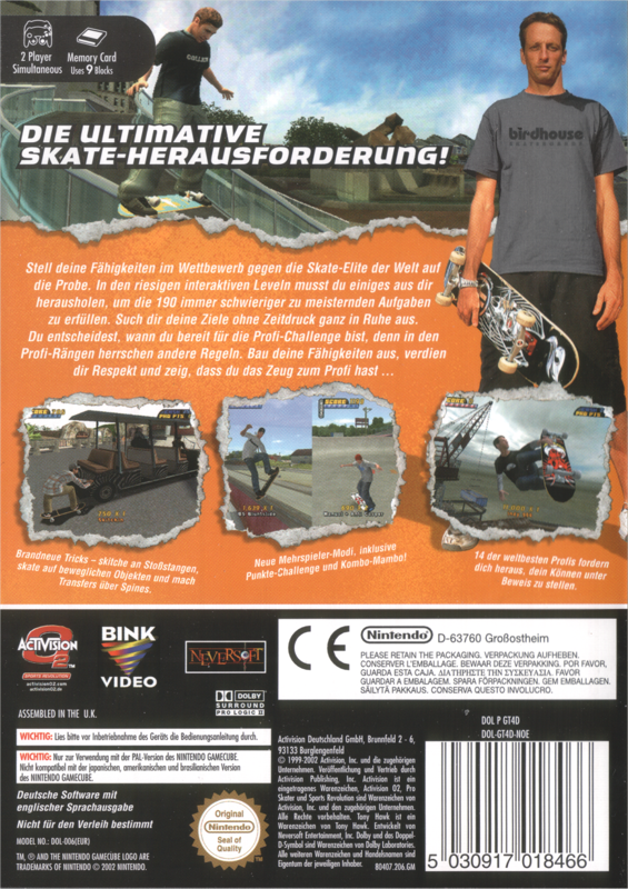 Tony Hawk's Pro Skater 4 cover or packaging material - MobyGames