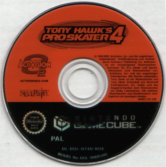 Tony Hawk's Pro Skater 4 cover or packaging material - MobyGames