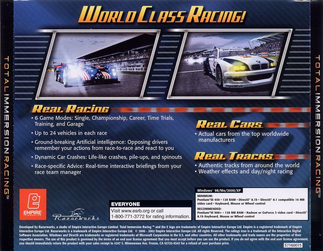Total Immersion Racing cover or packaging material - MobyGames